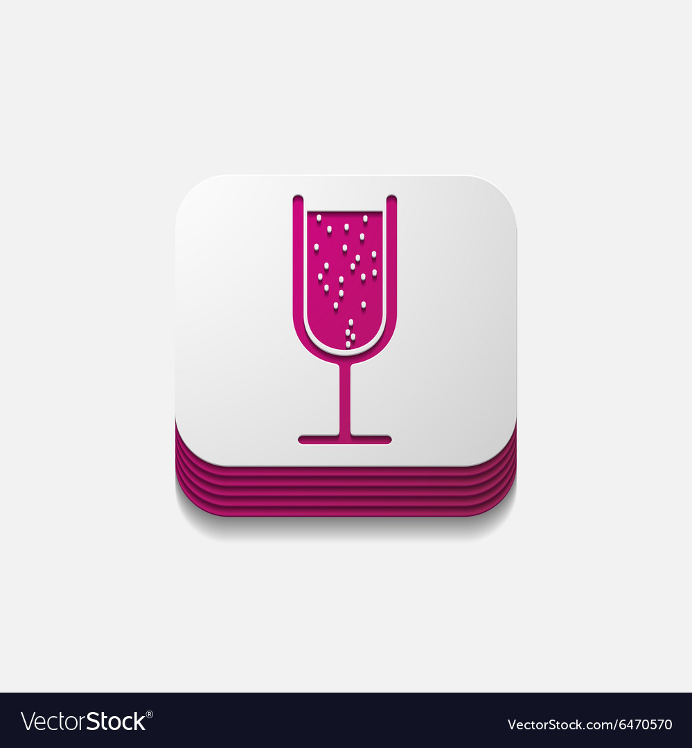 Square button cocktail Royalty Free Vector Image
