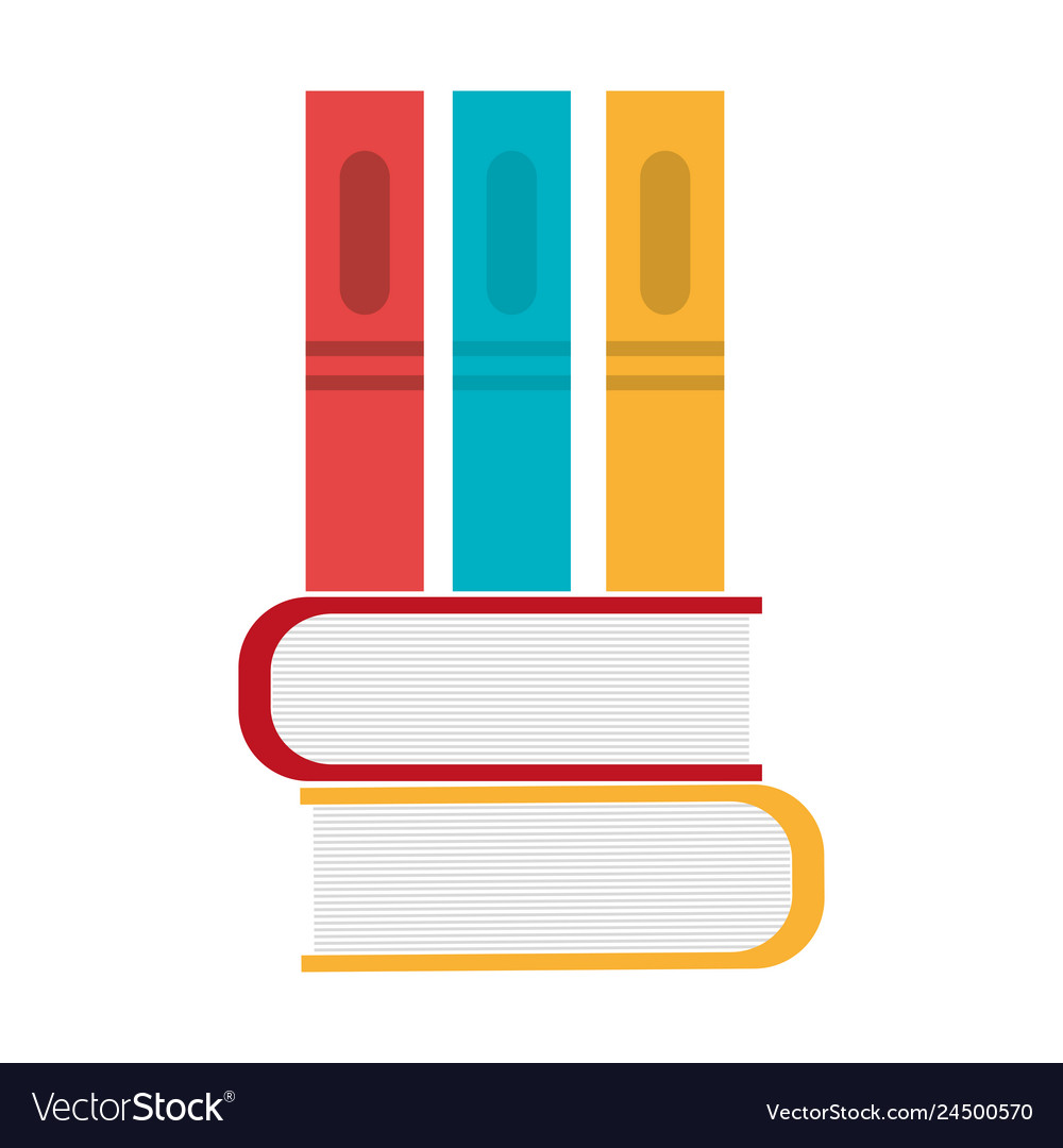 Text books pile in carton box Royalty Free Vector Image
