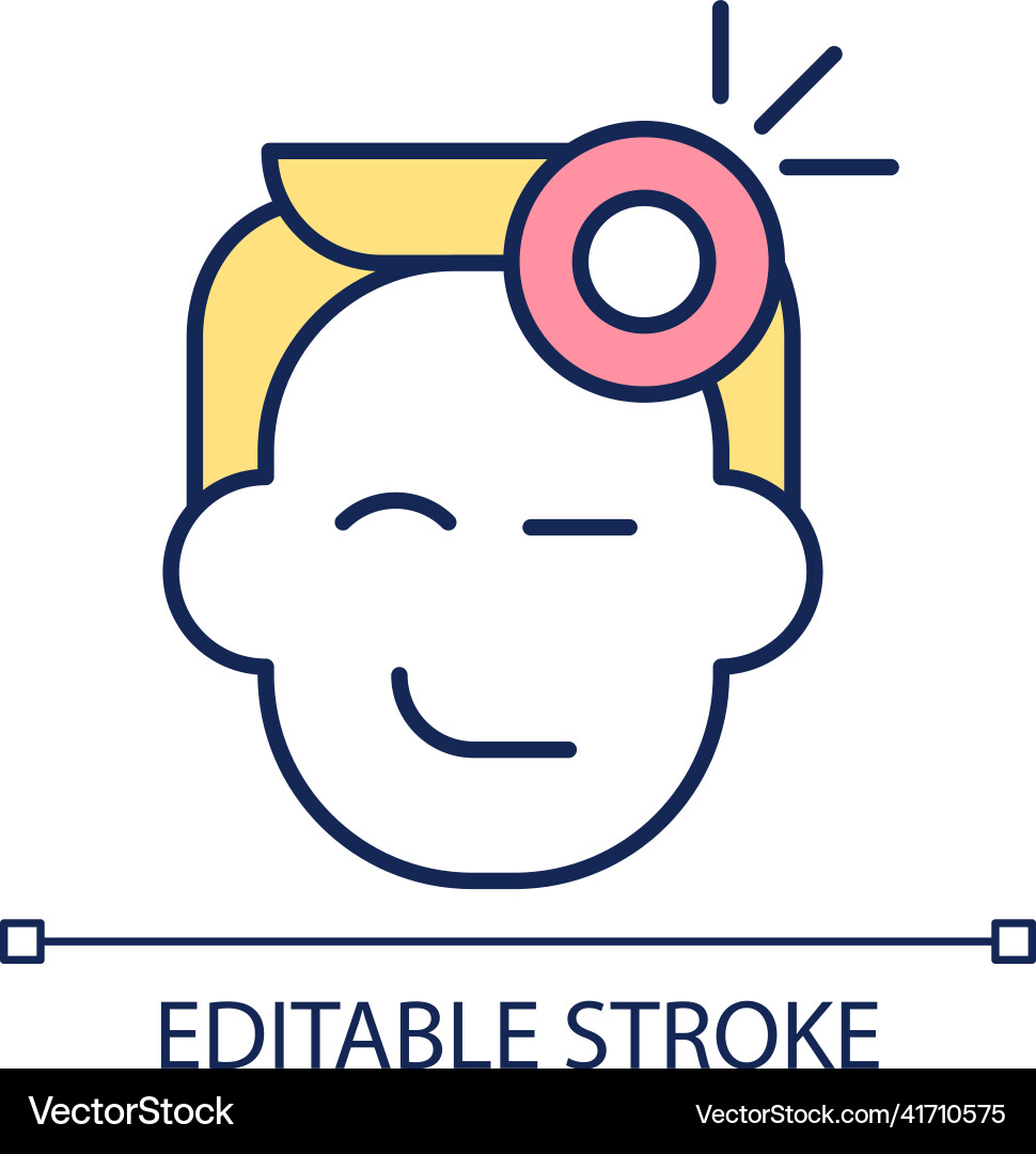 Brain stroke treatment rgb color icon Royalty Free Vector