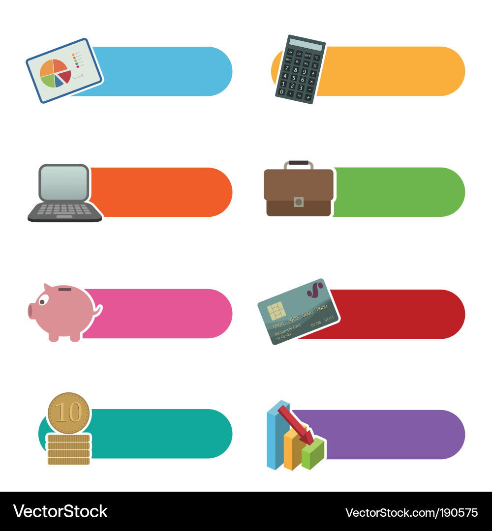Business and finance tabs Royalty Free Vector Image