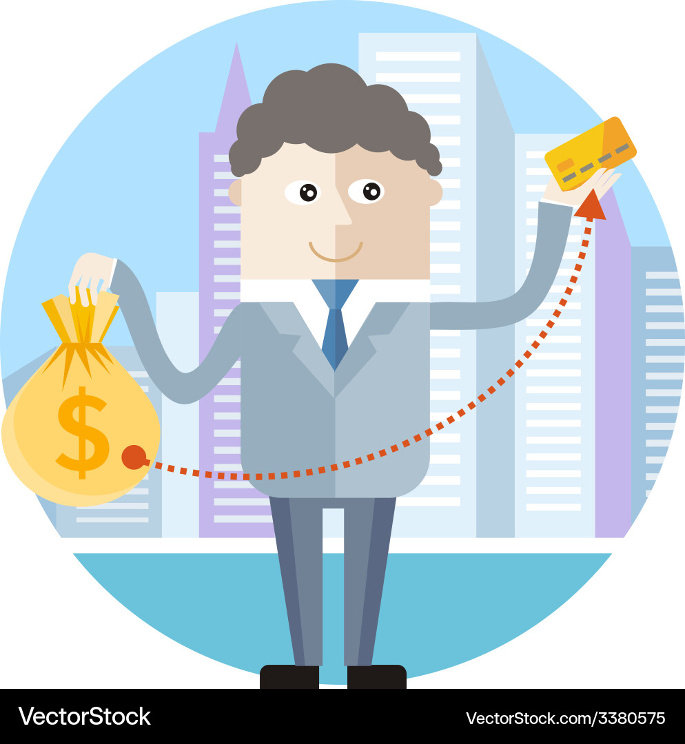 Businessman with credit card Royalty Free Vector Image