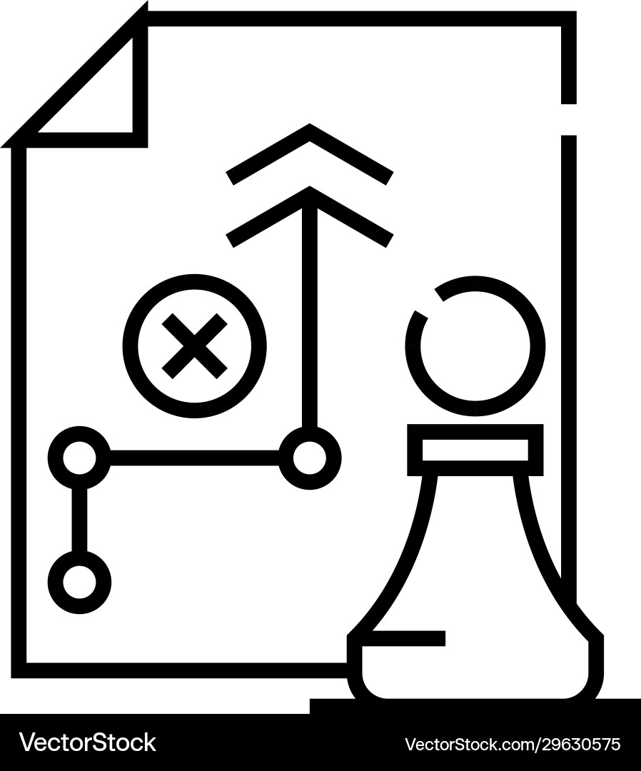 Chess decision line icon concept sign outline Vector Image