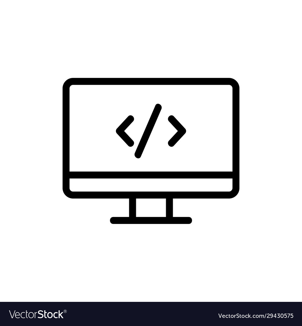 Code programming icon isolated contour Royalty Free Vector