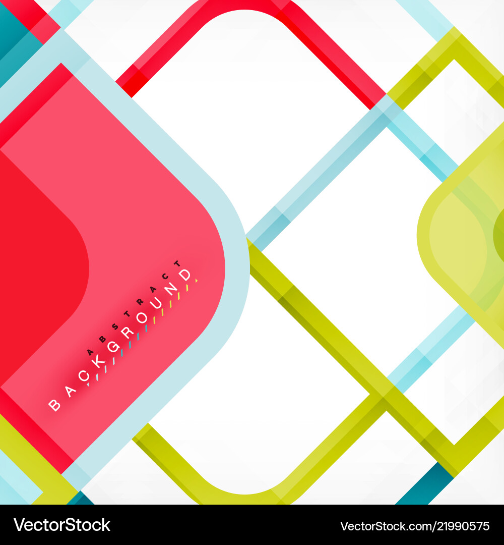 Colorful round squares modern geometric background