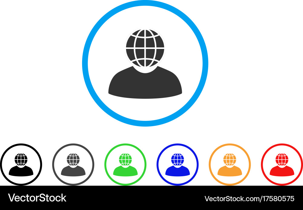 Global politician rounded icon Royalty Free Vector Image
