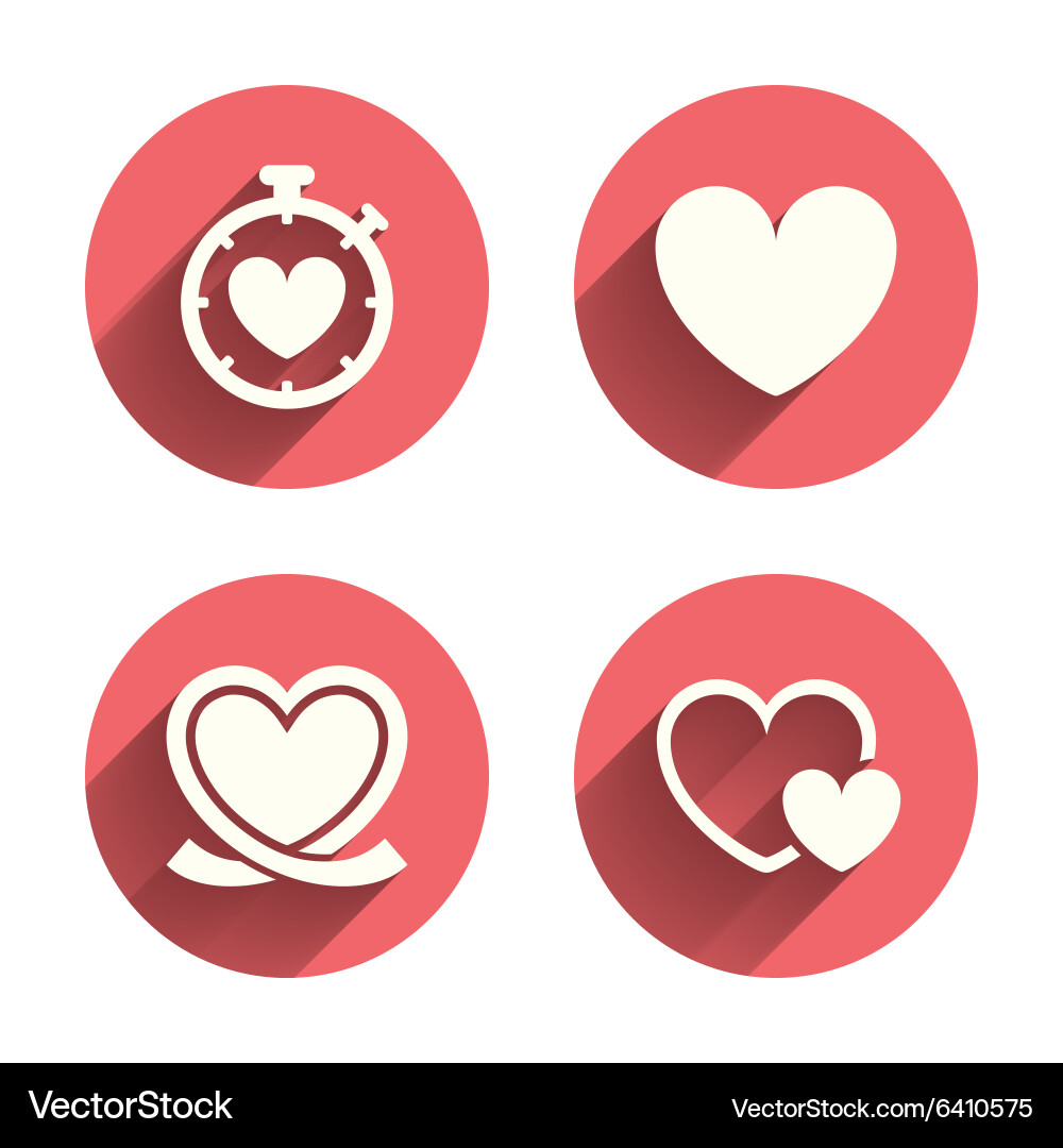 Heart ribbon icon timer stopwatch symbol Vector Image