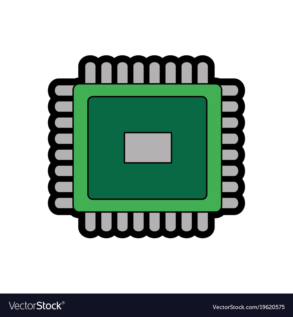 Isolated processor design Royalty Free Vector Image