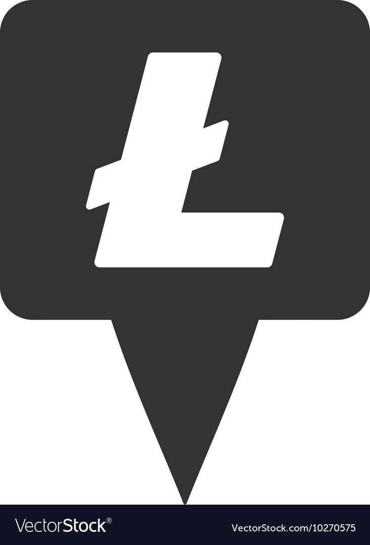 Litecoin map pointer flat icon Royalty Free Vector Image Litecoin map pointer flat icon Royalty Free Vector Image