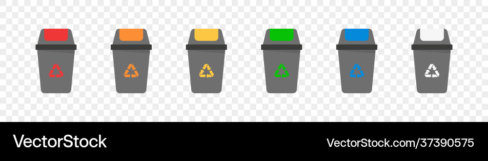 Recycle bins rubbish bins garbage containers Vector Image