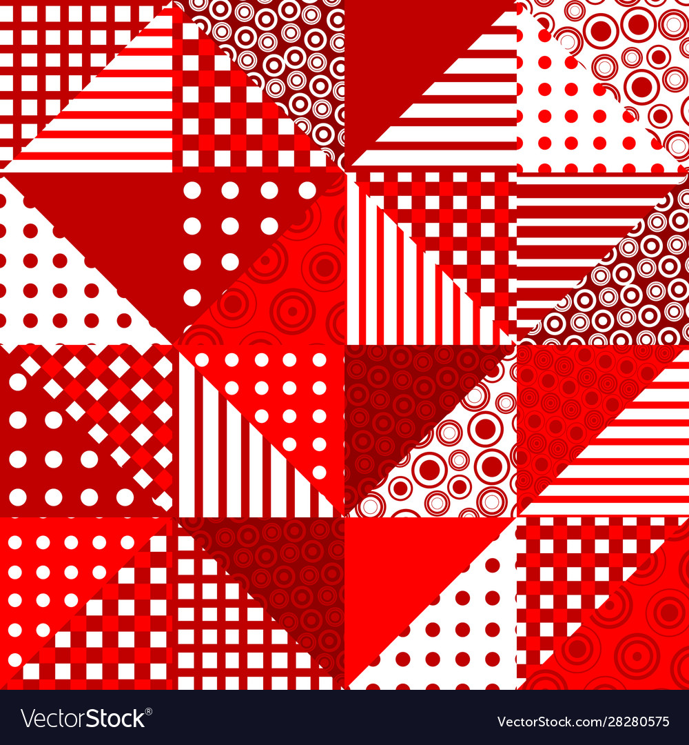 Red patchwork geometrical pattern Royalty Free Vector Image