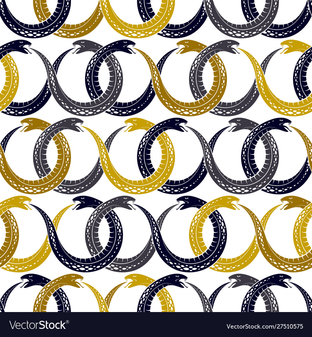 Repeat snakes seamless pattern tiling endless Vector Image