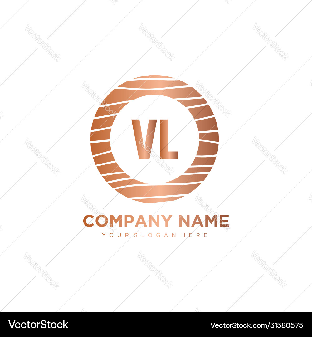 Vl initial letter circle wood logo template Vector Image