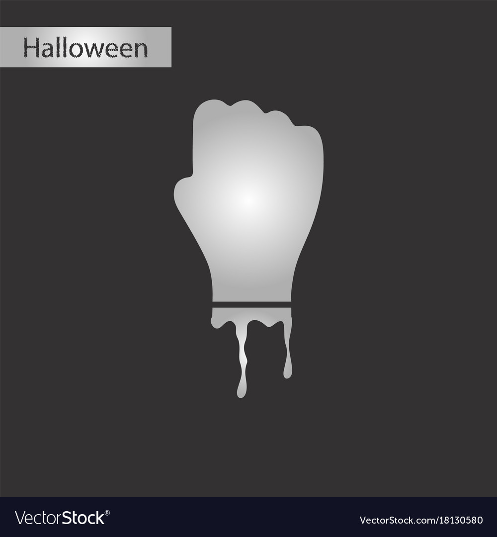 Black and white style icon halloween zombie hand Vector Image