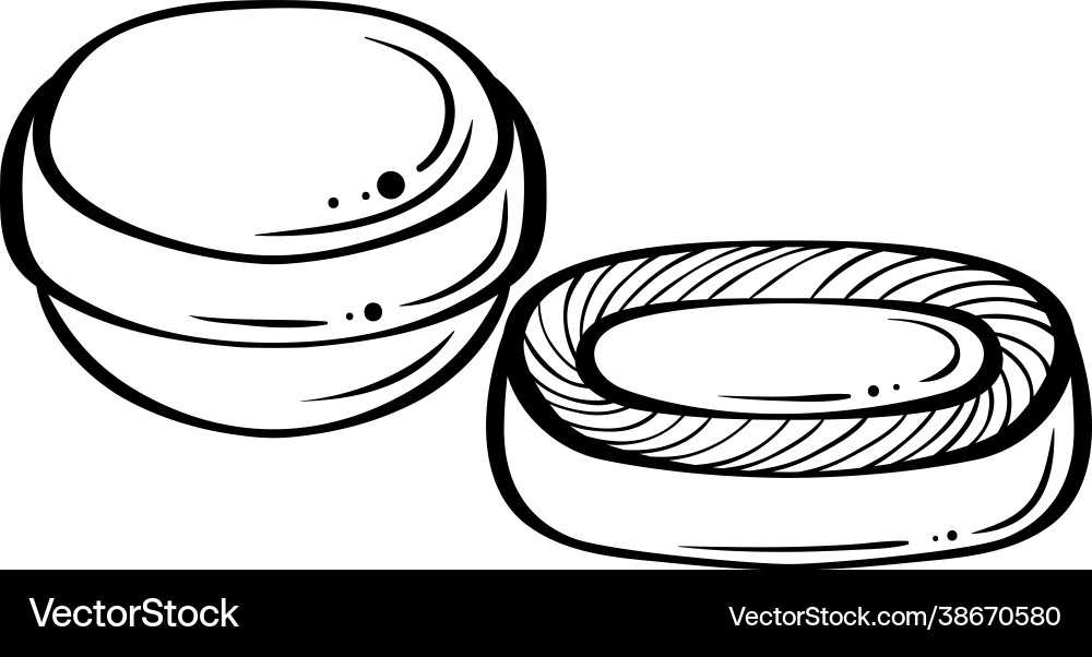 Caramel candies line art Royalty Free Vector Image