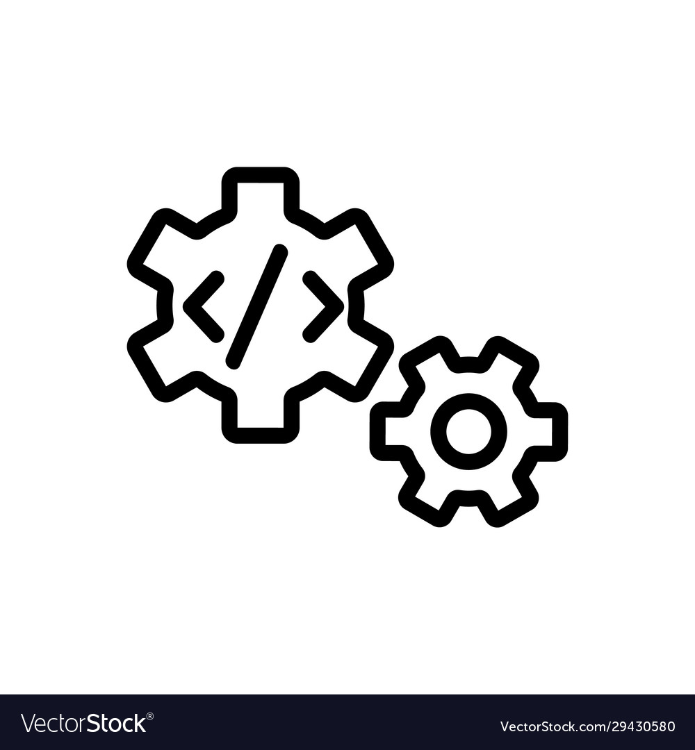 Code programming icon isolated contour Royalty Free Vector