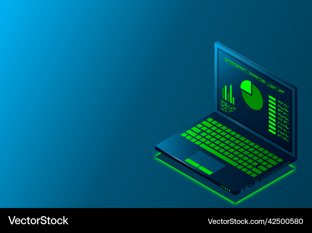 Concept business strategy web banner with laptop Vector Image