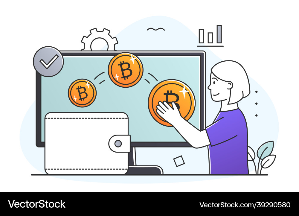 Concept of personal bitcoin Royalty Free Vector Image