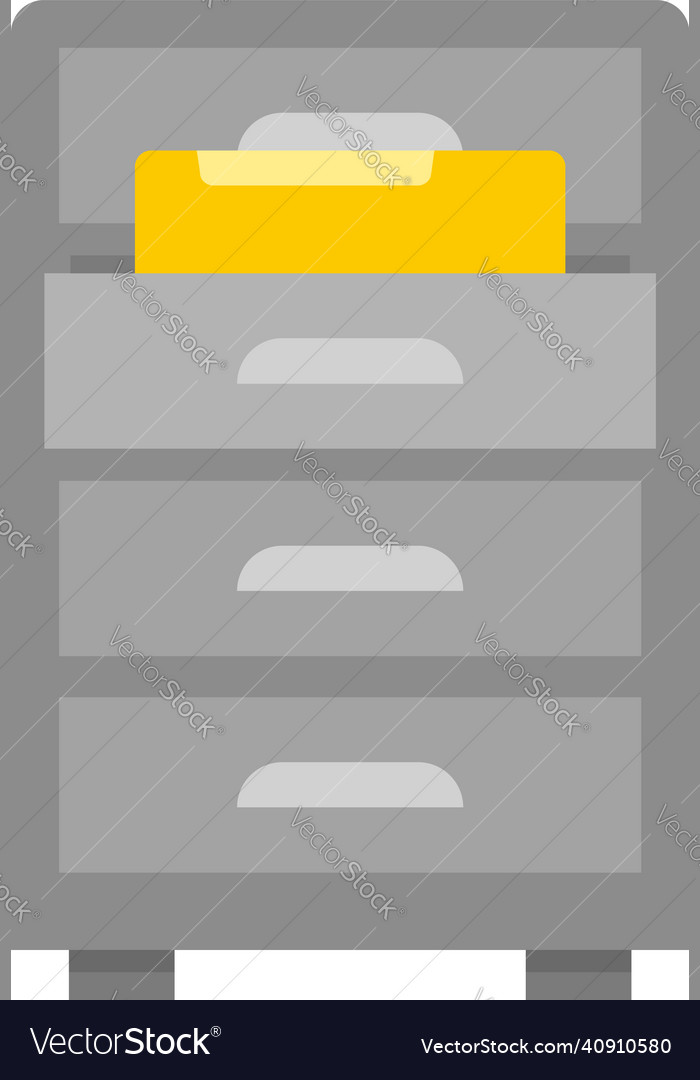 Drawer folder documents icon flat isolated Vector Image