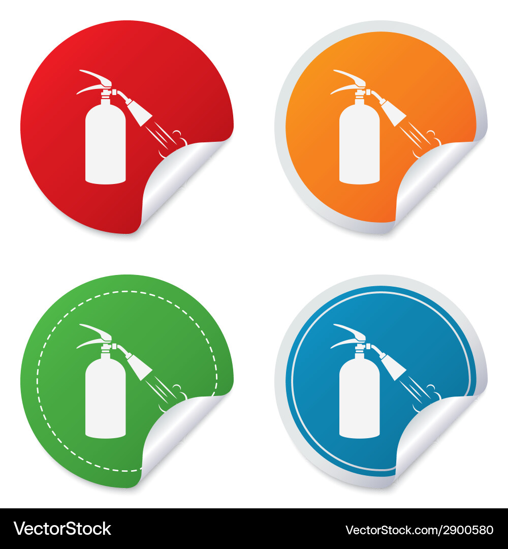 Fire extinguisher sign icon Fire safety symbol Vector Image