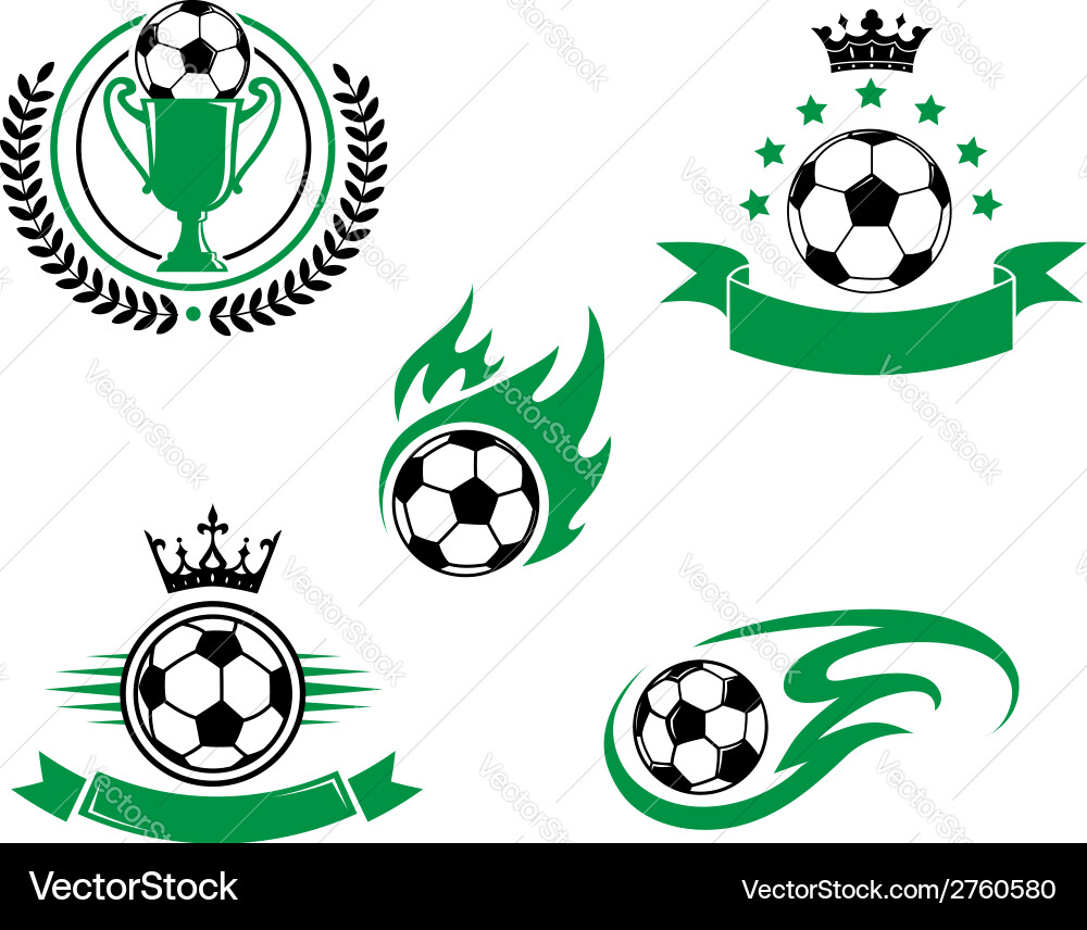 Football and soccer design elements Royalty Free Vector