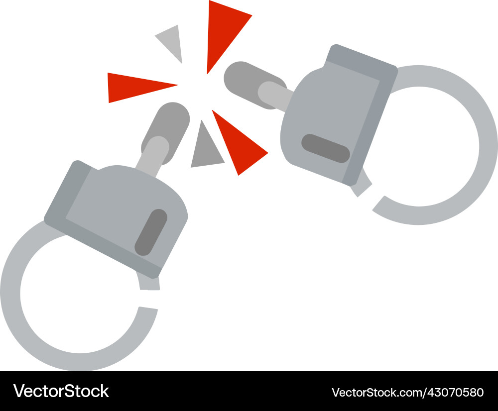 Handcuff icon of arrest offender Royalty Free Vector Image