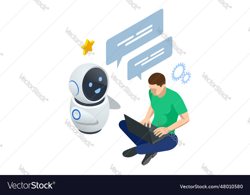 Isometric artificial intelligence knowledge Vector Image