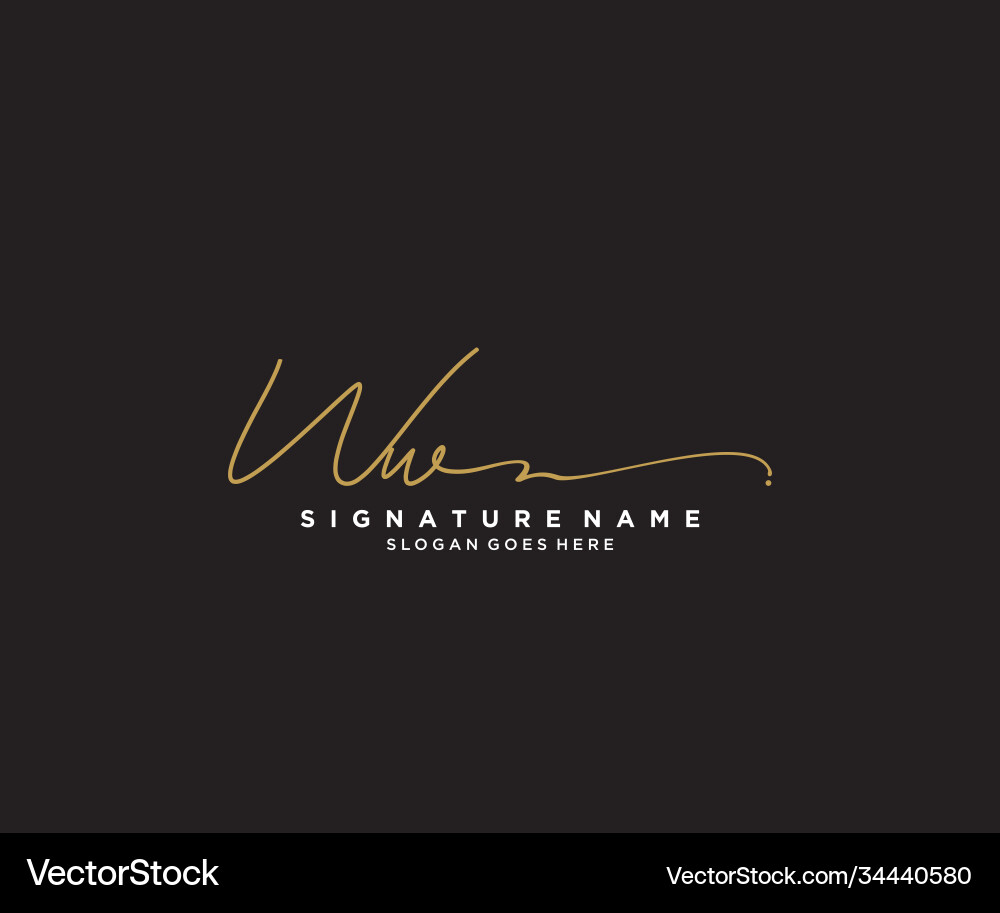 Letter ww signature logo template Royalty Free Vector Image