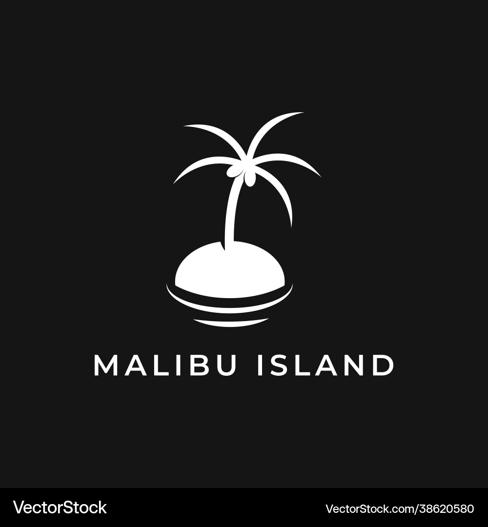 Malibu island concept monogram logo template Vector Image