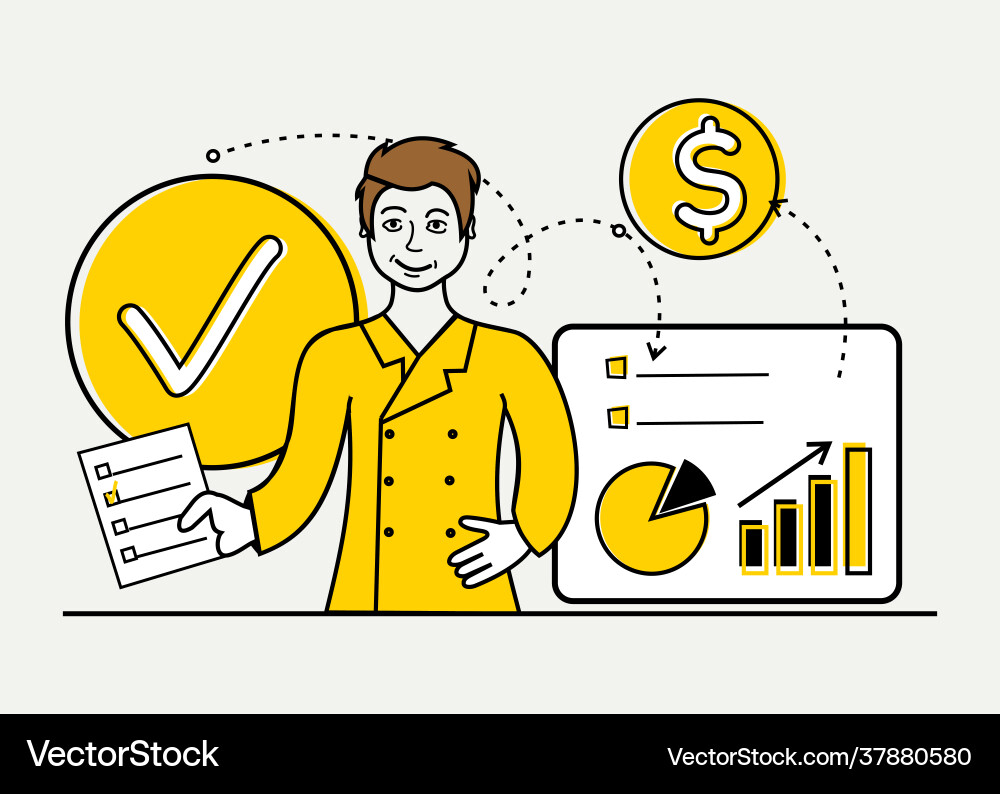 Marketing strategy in yellow Royalty Free Vector Image