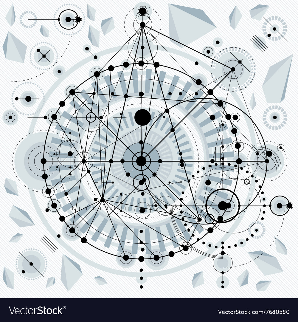 Mechanical scheme engineering drawing Royalty Free Vector