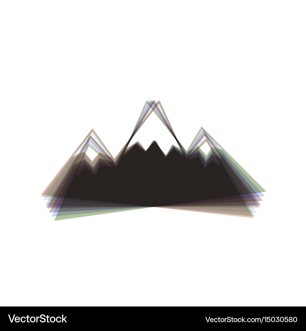Mountain sign colorful icon Royalty Free Vector Image