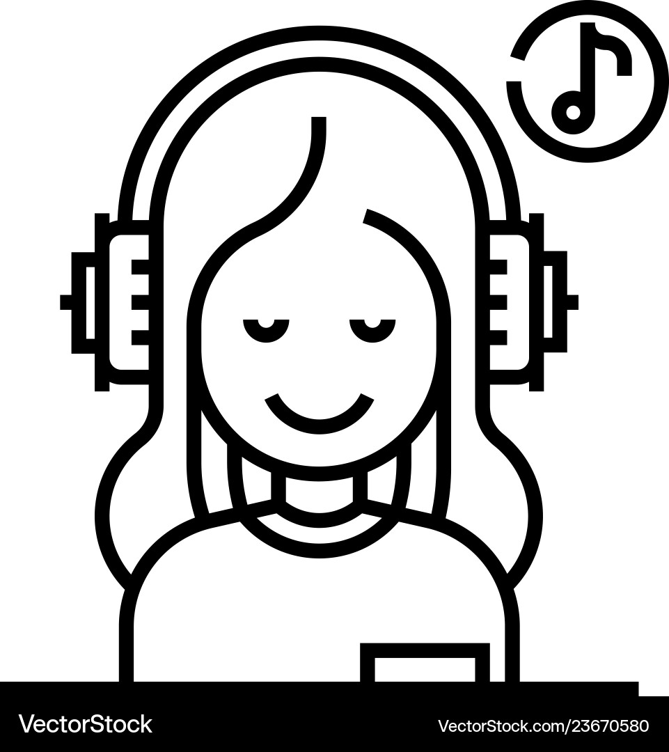 Music therapy line Royalty Free Vector Image - VectorStock