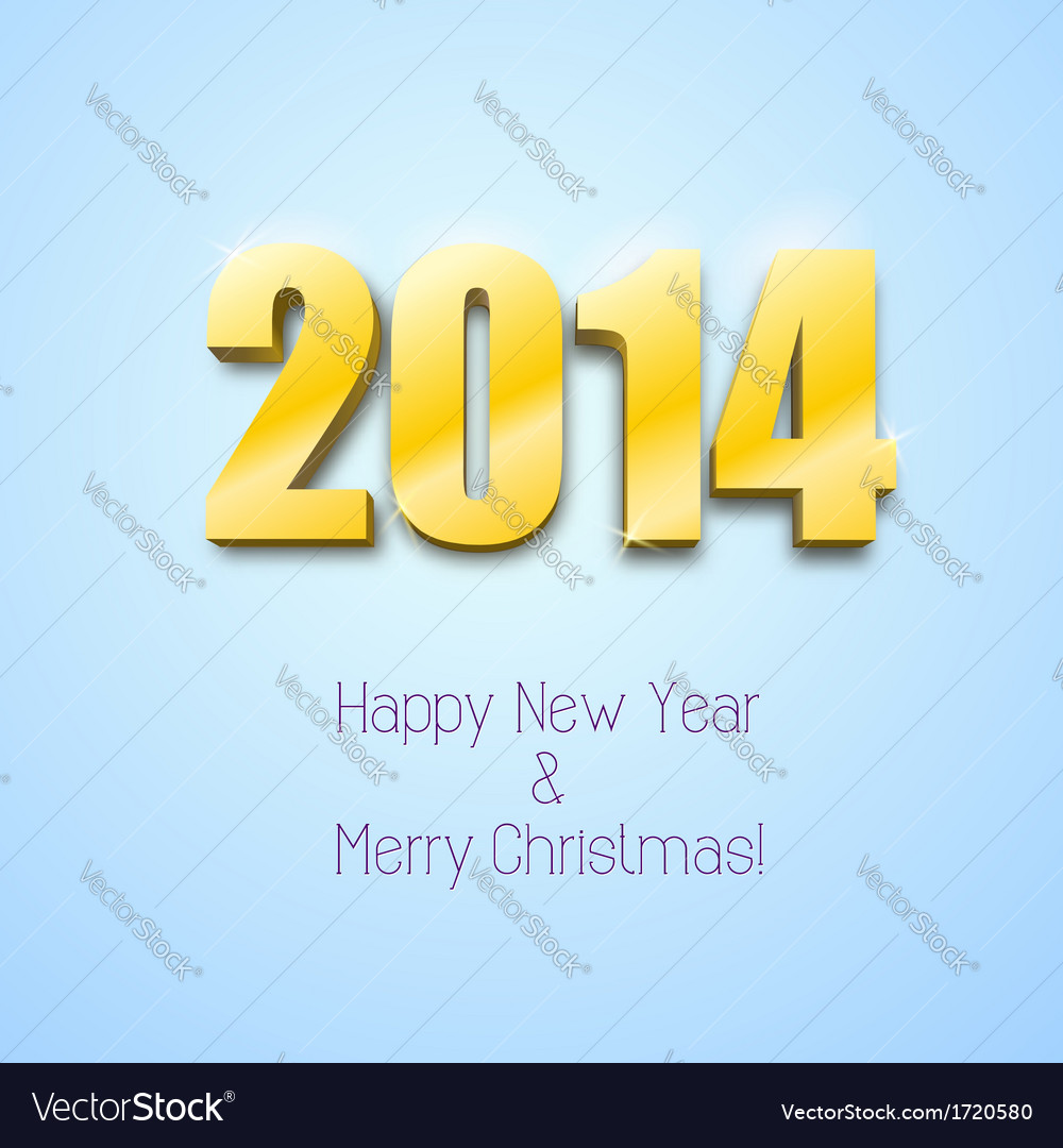 New year 2014 background gold numbers Royalty Free Vector