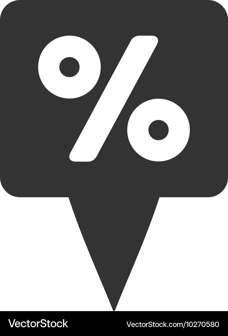 Percent map pointer flat icon Royalty Free Vector Image