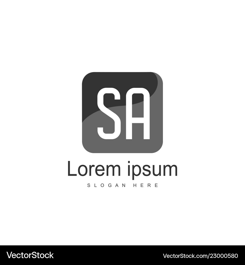 Sa letter logo template initial letter logo design