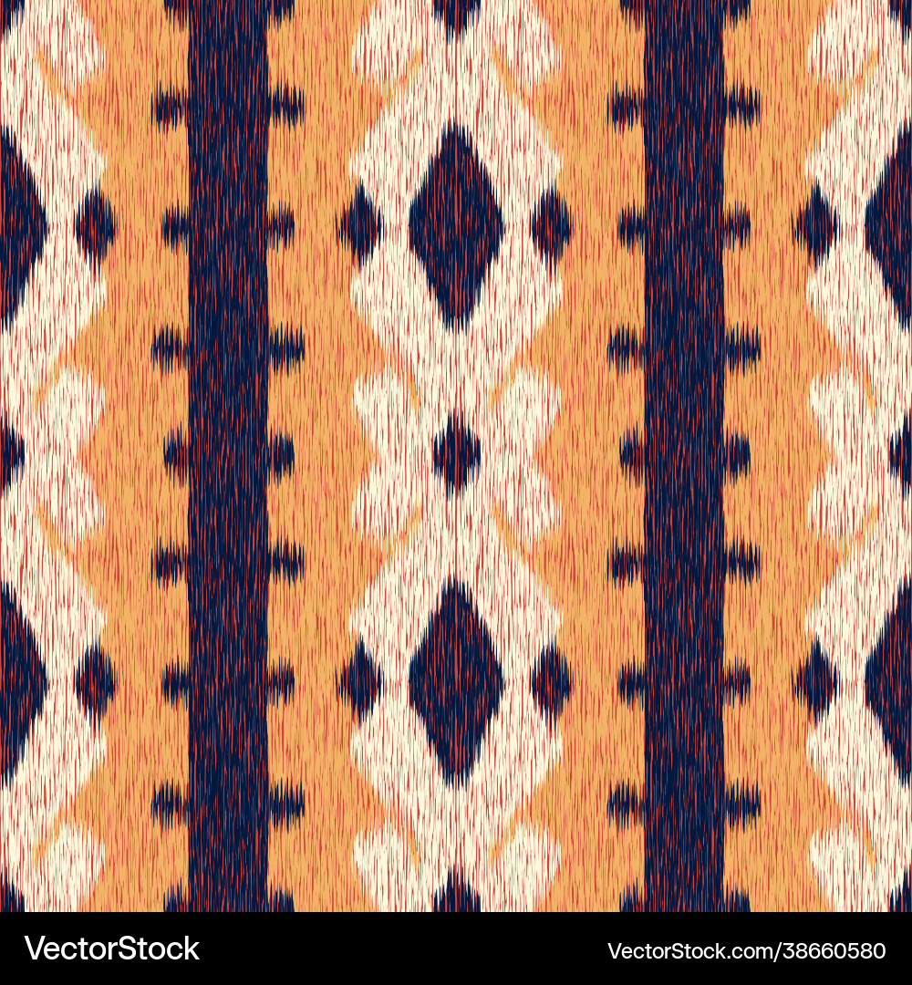 Seamless ikat pattern Royalty Free Vector Image