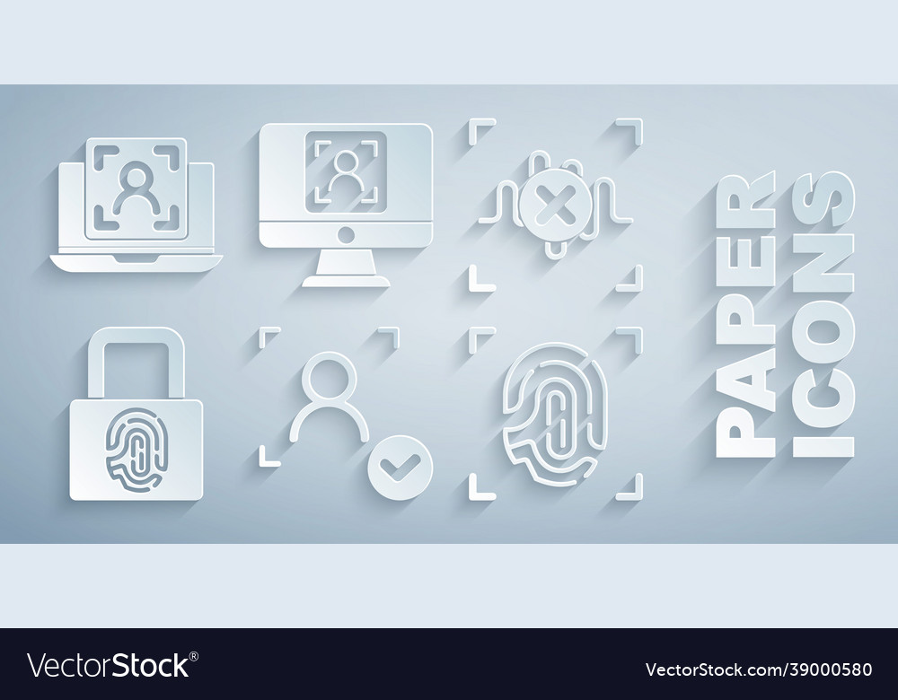 Set face recognition rejection voice fingerprint Vector Image Set face recognition rejection voice fingerprint Vector Image