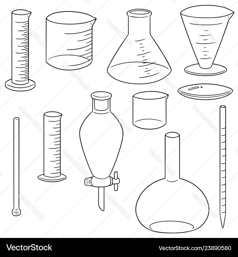 Set of laboratory glassware Royalty Free Vector Image