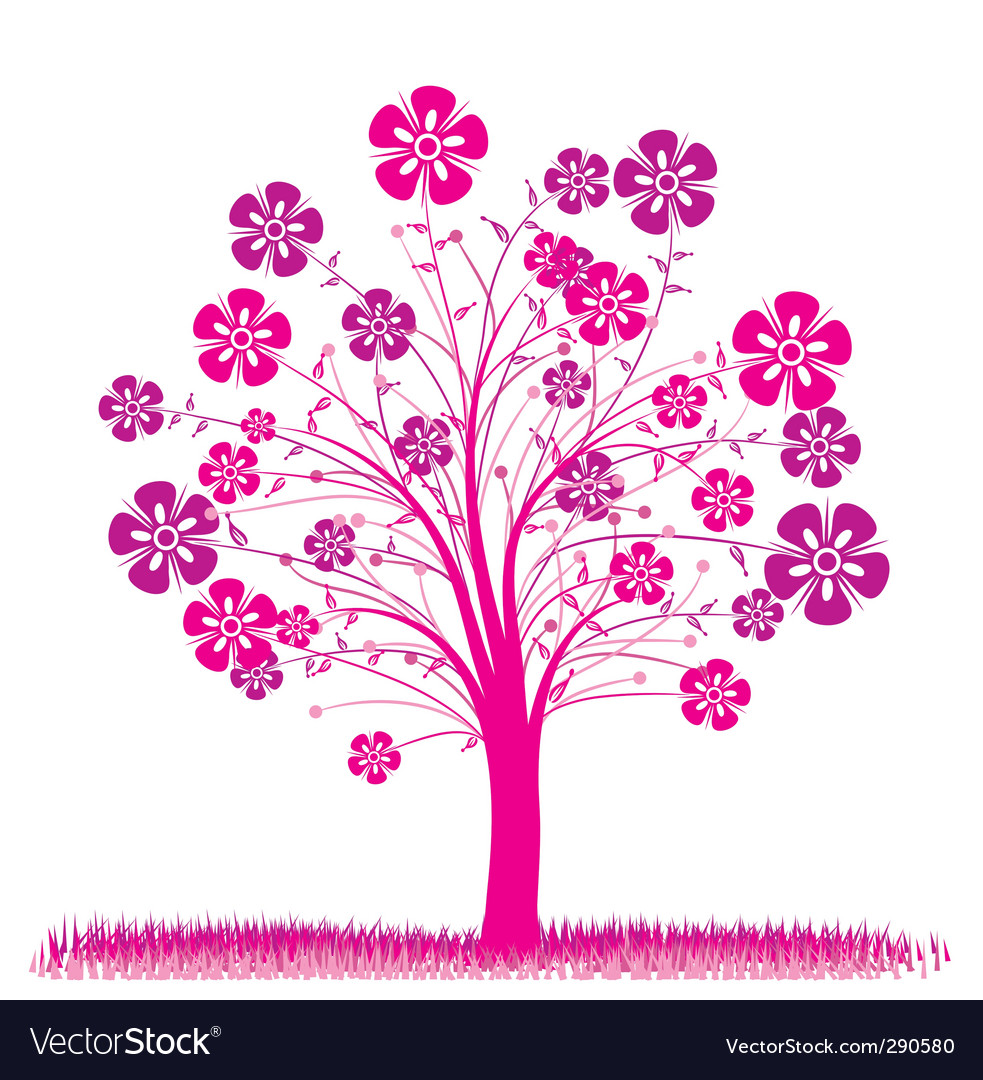 Tree spring background Royalty Free Vector Image