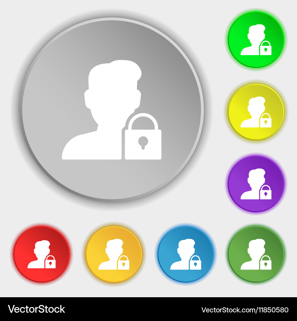 User is blocked icon sign symbol on eight flat Vector Image