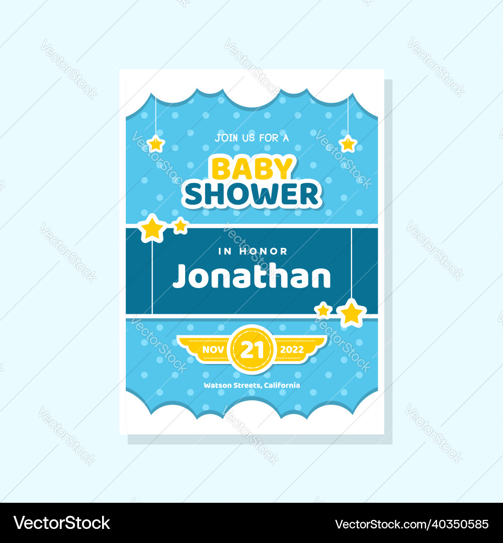 Baby invitation card design background Royalty Free Vector