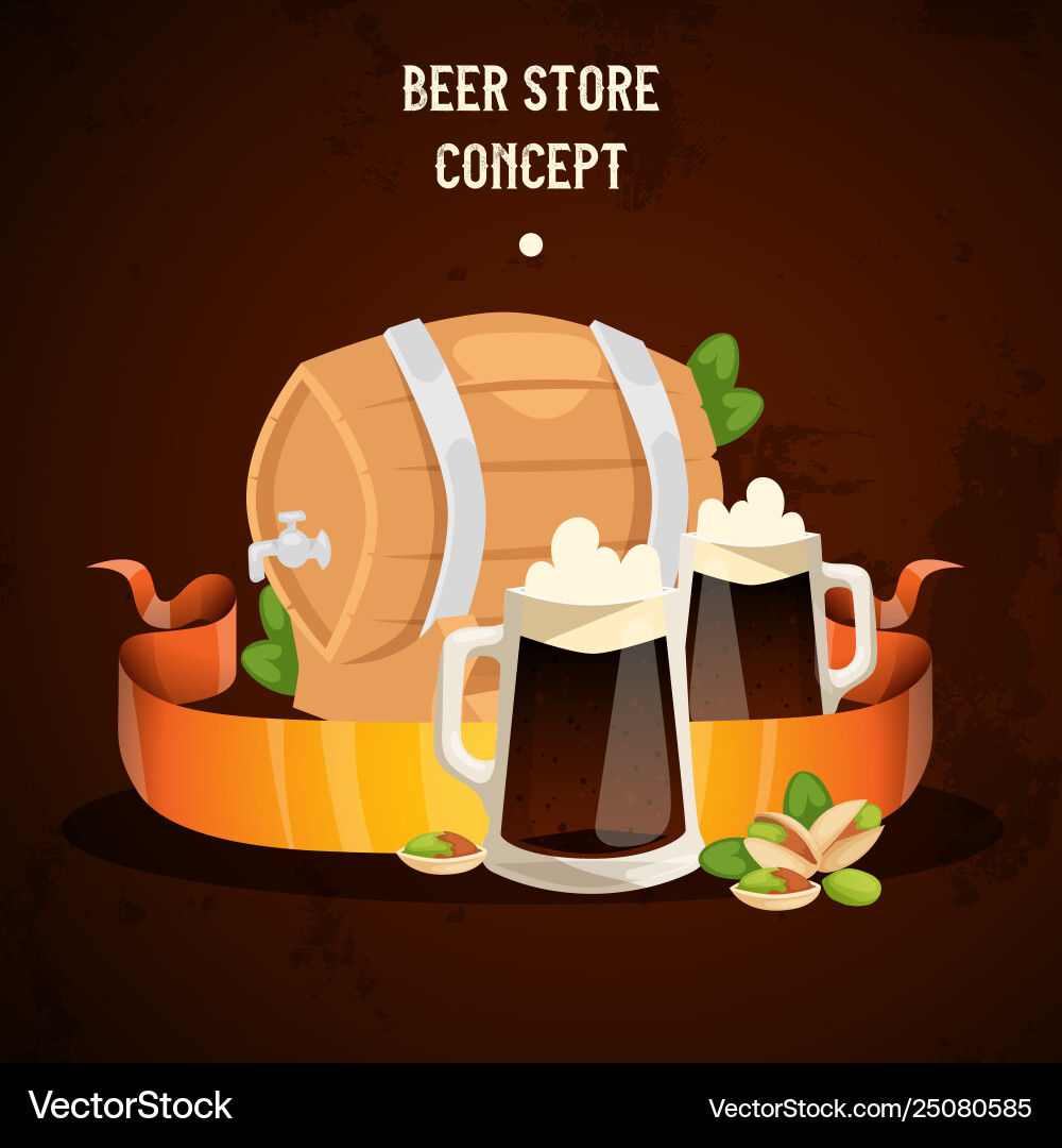 Beer in beerhouse brewery beermug Royalty Free Vector Image