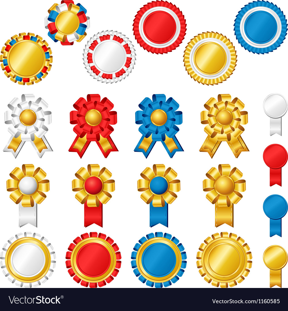 Blank Award Ribbon Rosettes Royalty Free Vector Image