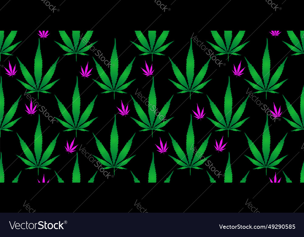 Cannabis leaf pattern Royalty Free Vector Image