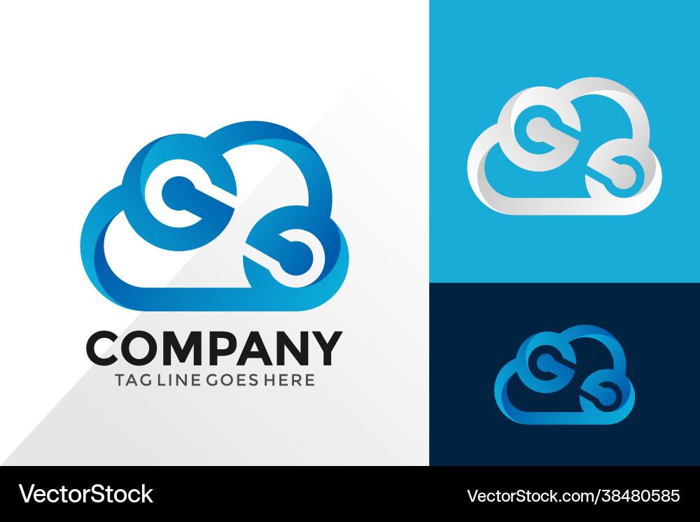 Cloud technology business logo design brand Vector Image