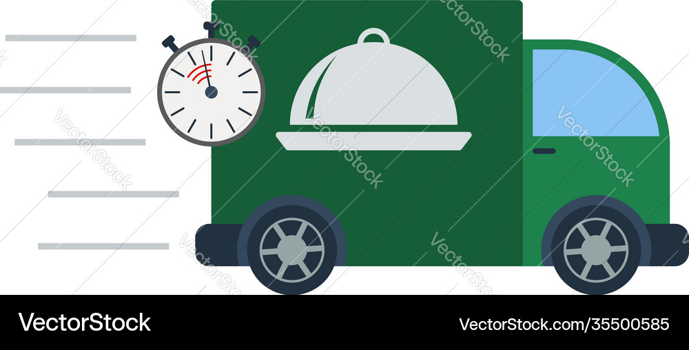 Fast food delivery car icon Royalty Free Vector Image
