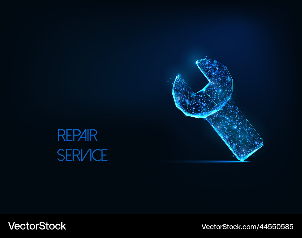 Futuristic repair service concept with glowing Vector Image