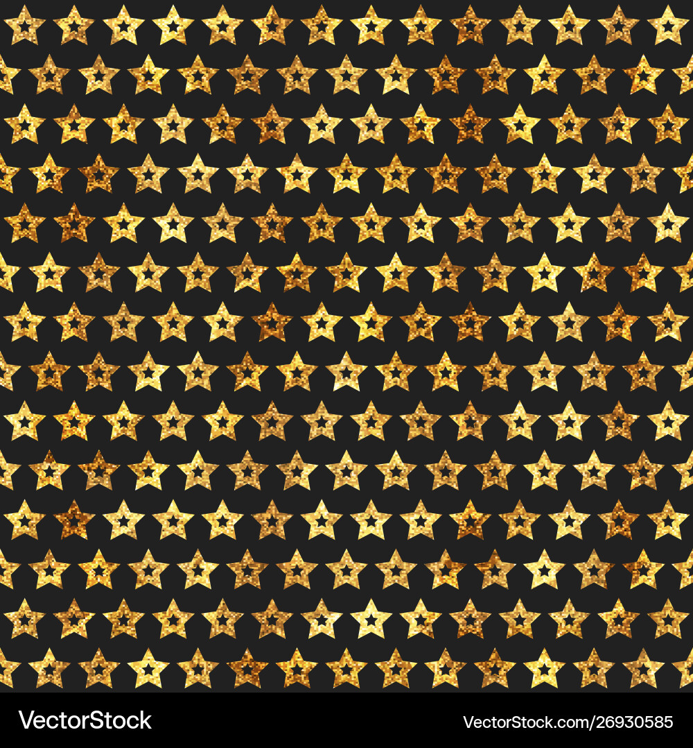 Gold stars seamless pattern Royalty Free Vector Image