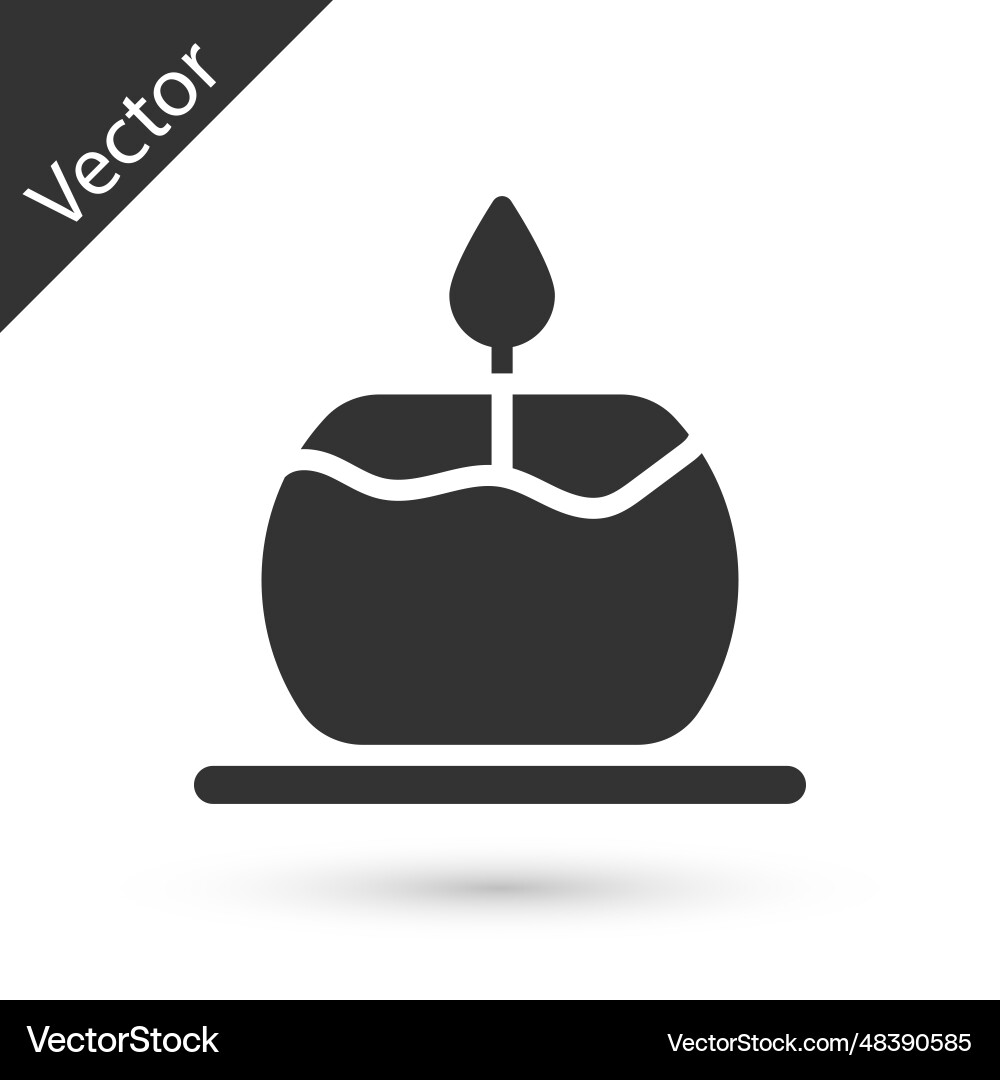 Grey aroma candle icon isolated on white Vector Image