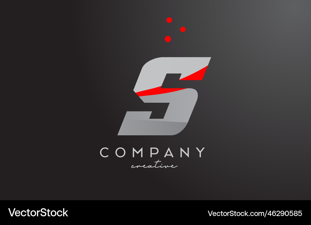 Grey red dots s alphabet bold letter logo Vector Image